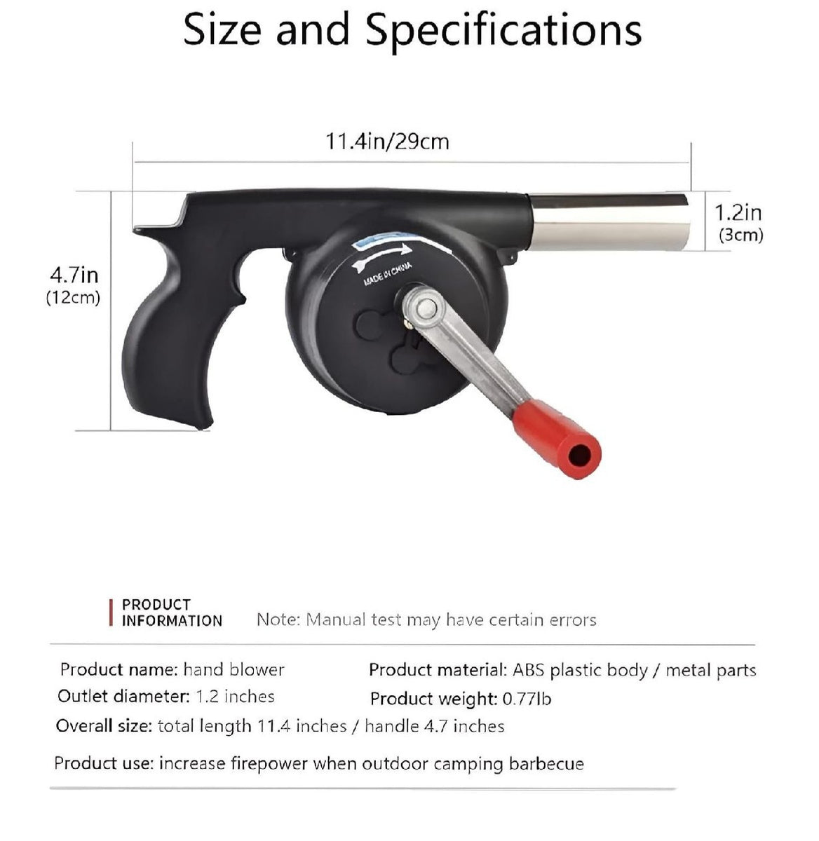 Hand Air Blower – Elevation