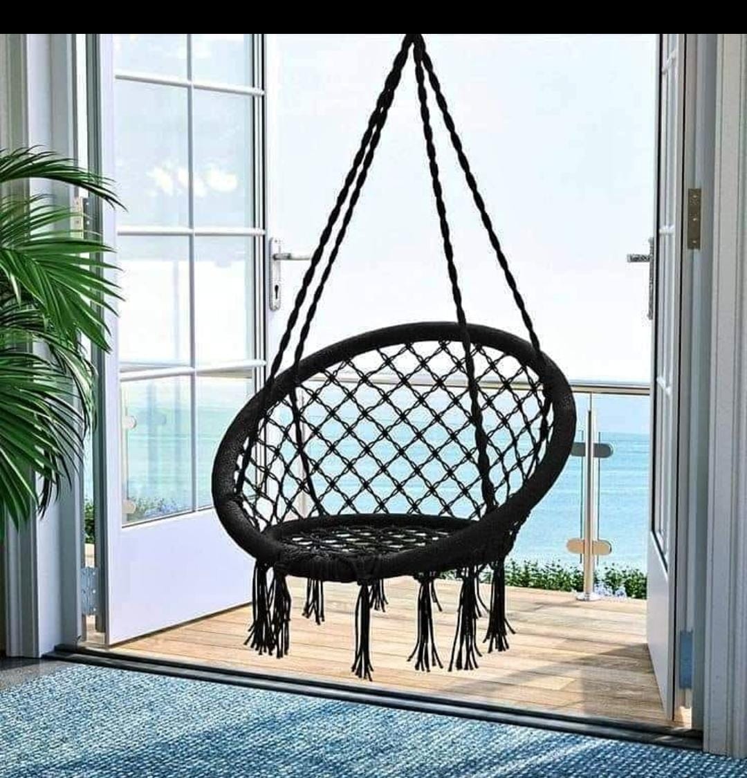 Cotton Macrame Hanging Chair – Elevation