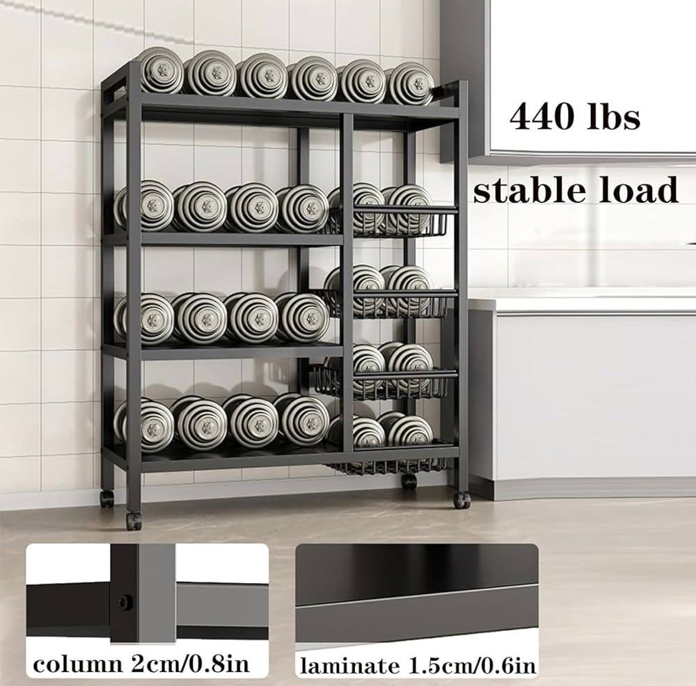 Multi-Functional Storage Shelf - 4-Tier – Elevation