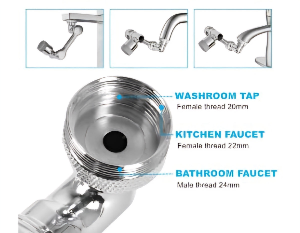 Rotating Bubble Faucet – Elevation