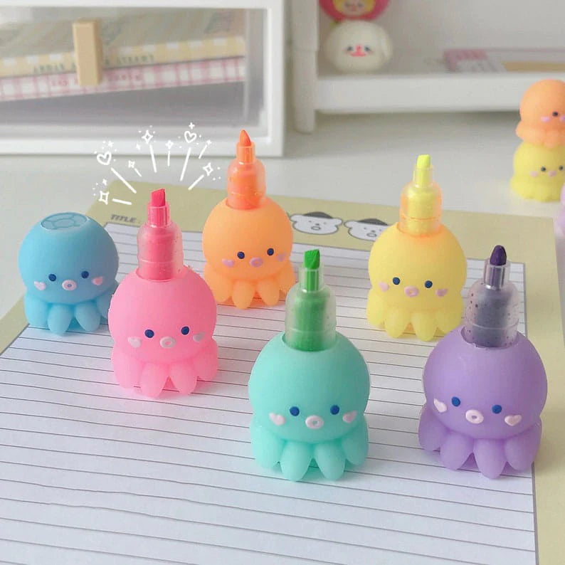 Octopus Shaped Highlighters - 6 Piece – Elevation