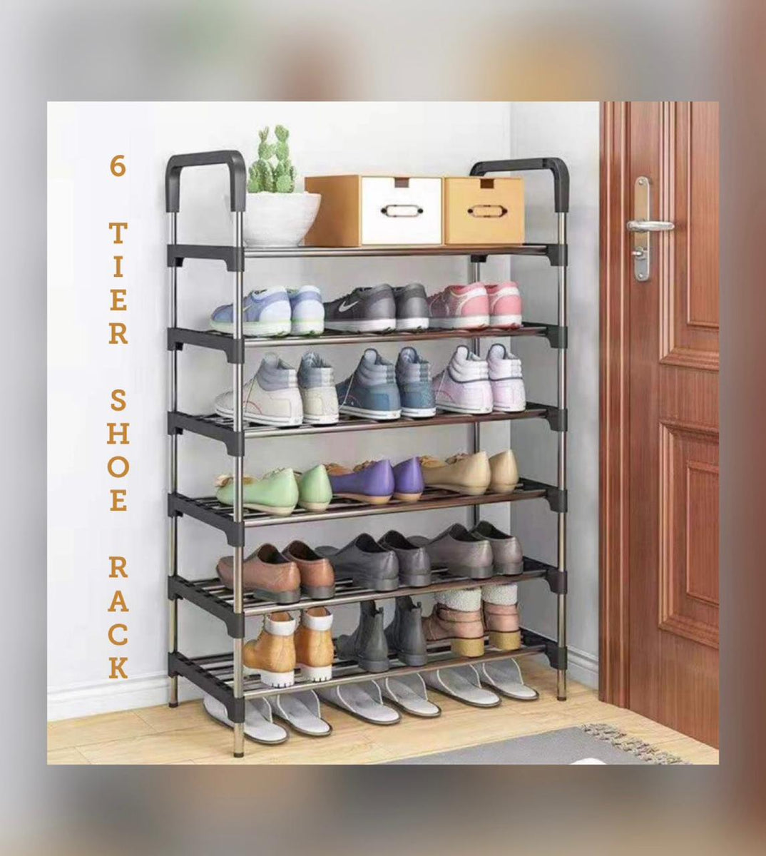 6 Tier Shoe Rack – Elevation