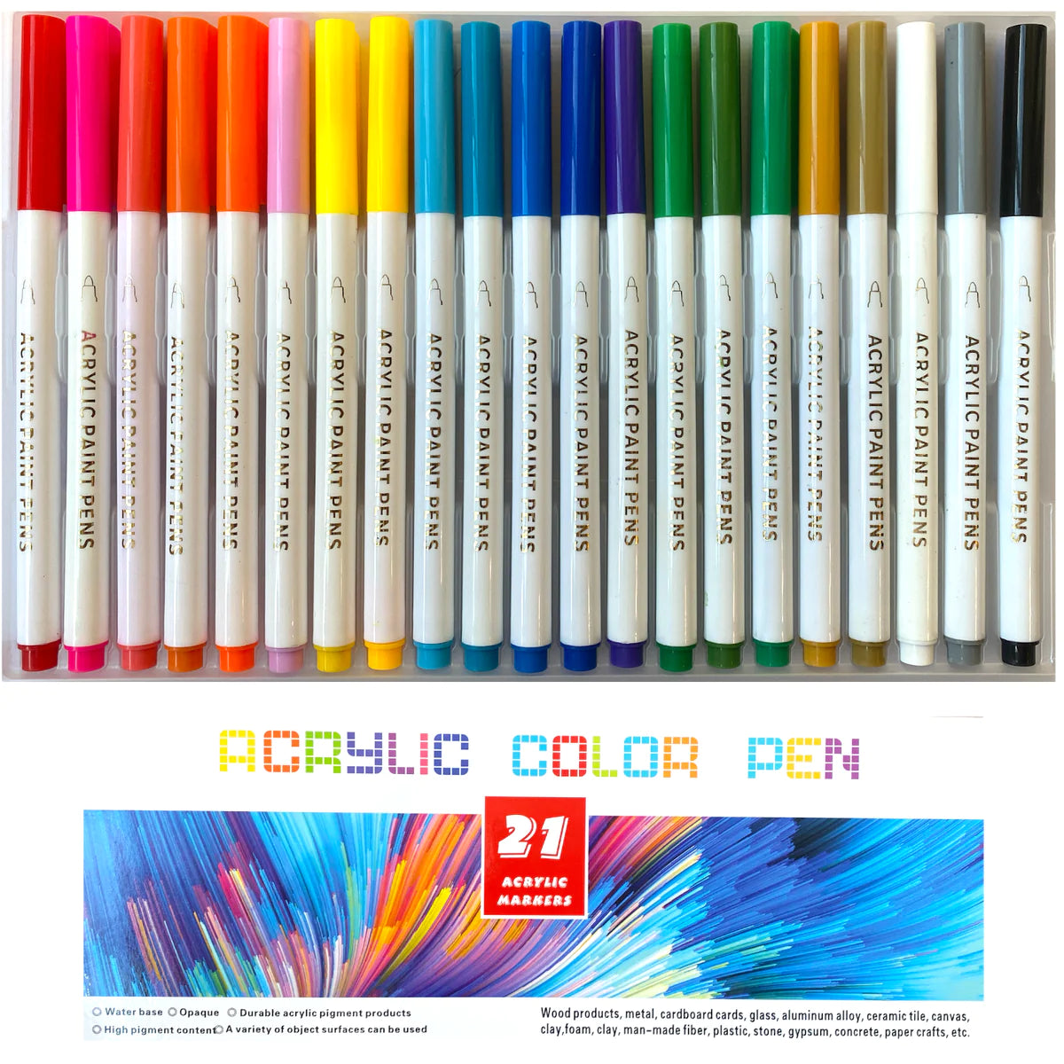 Acrylic Paint Pen Set - 21 Colours – Elevation